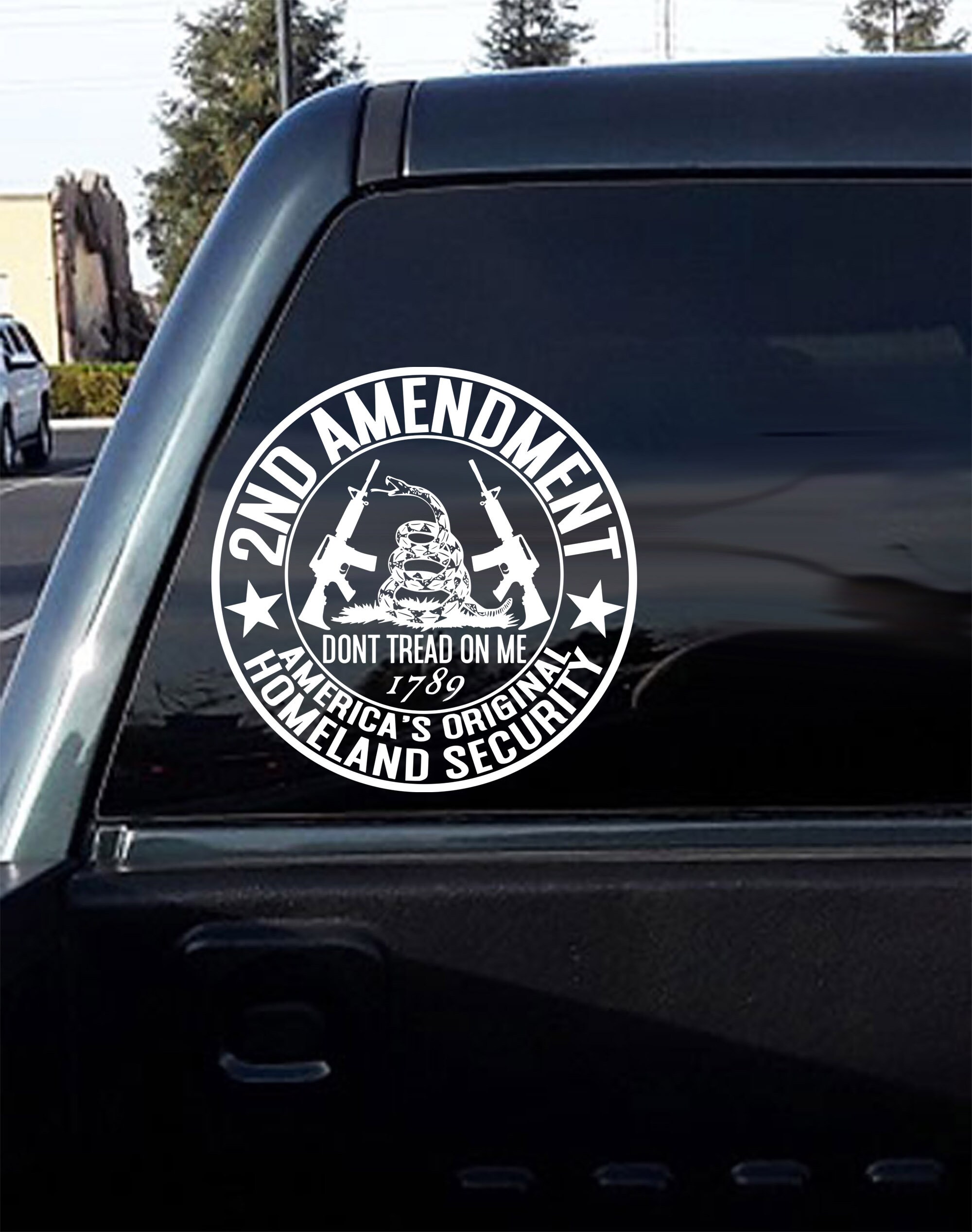 Round 2nd Amendment USA Gun Permit Expires Never Car Truck Van | Etsy