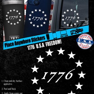 1776 U.S. 2A Vinyl Decal Sticker American Patriotism - Etsy