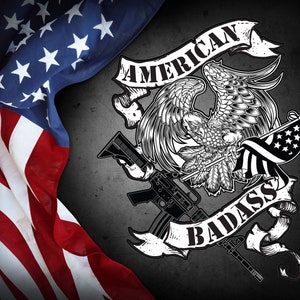 American Badass, American Eagle, US Flag Rifle, Svg-dxf-pdf-png - Etsy