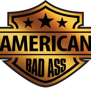 American Badass Sticker, Harley Shield Sticker, Patriotic Sticker - Etsy