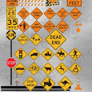 Road Signage Set 4 SVG - Etsy