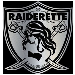 Raiderette Sticker Metal Filagree Shield-female Las Vegas Raider Fan ...