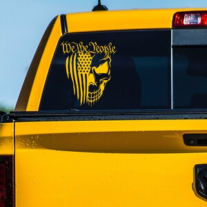 We the People Skull American Flag | Vinyl Decal, Die-cut Window Sticker ...