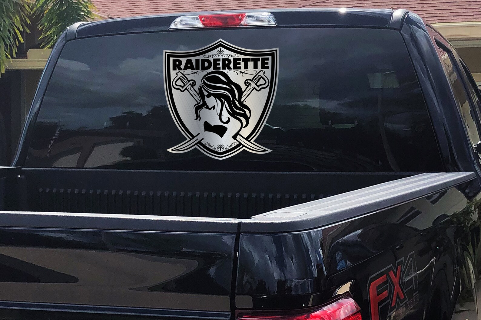 Raiderette Sticker Metal Filagree Shield-female Las Vegas - Etsy