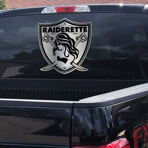 Raiderette Sticker Metal Filagree Shield-female Las Vegas Raider Fan ...