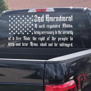 American Flag 2ND Amendment Vinyl USA Decal Sticker Truck Window ...