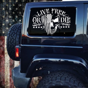 Live Free or Die Decal Sticker Vinyl Graphic American Car Truck Window ...