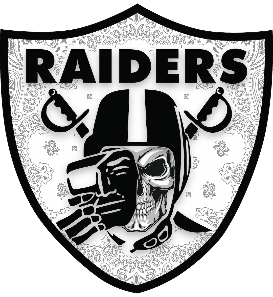 Las Vegas Raiders Skull Bandana Window Sticker Vinyl Decal - Etsy