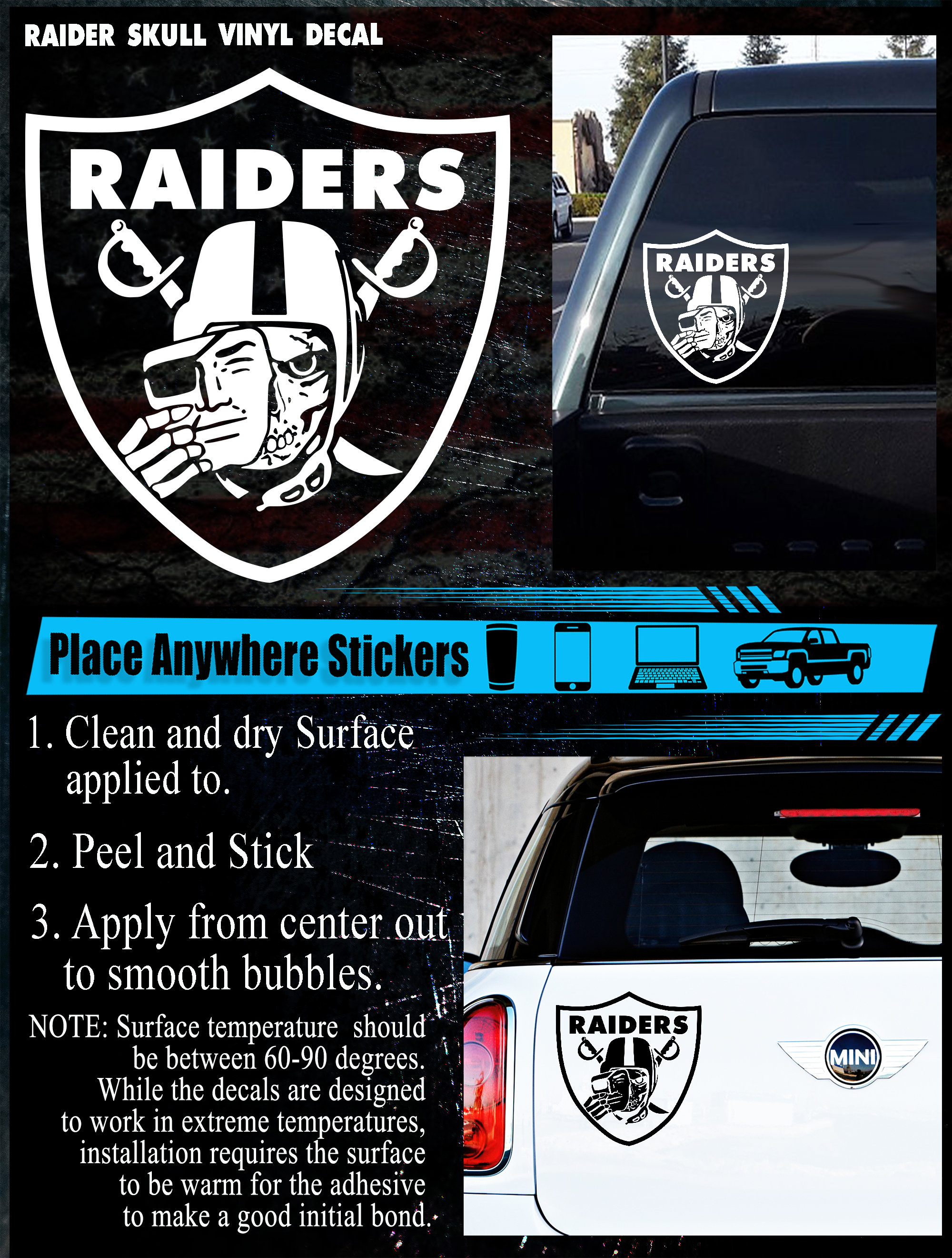 Raiders Skull Decal