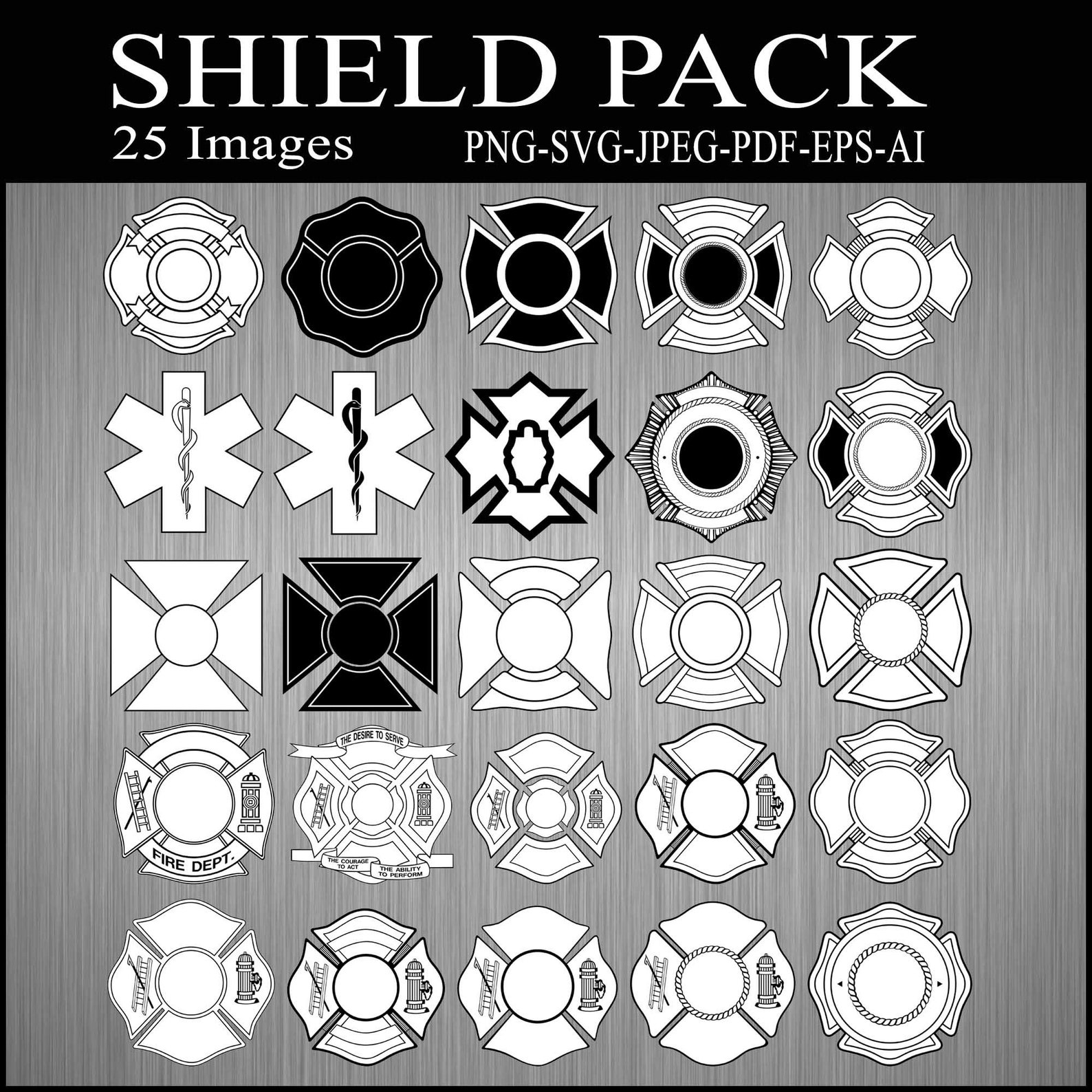 Sheild Pack Vector Images Svg-png-pdf-jpeg-ai-eps - Etsy