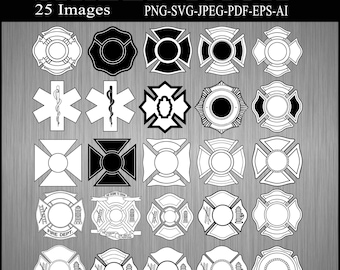 Firefighter Shield Svg - Etsy UK