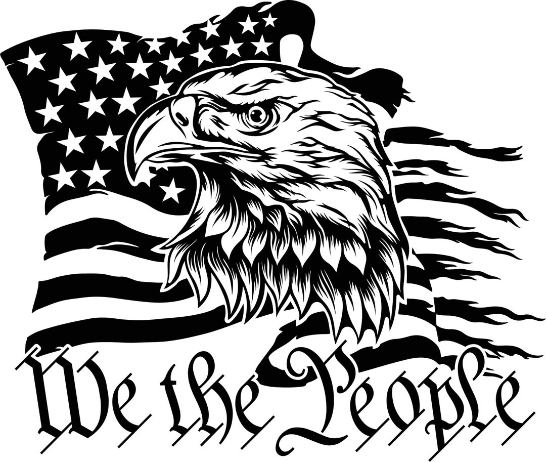 USA Eagle Flag, We the People, Distressed Decal Sticker, Vinyl Graphic ...