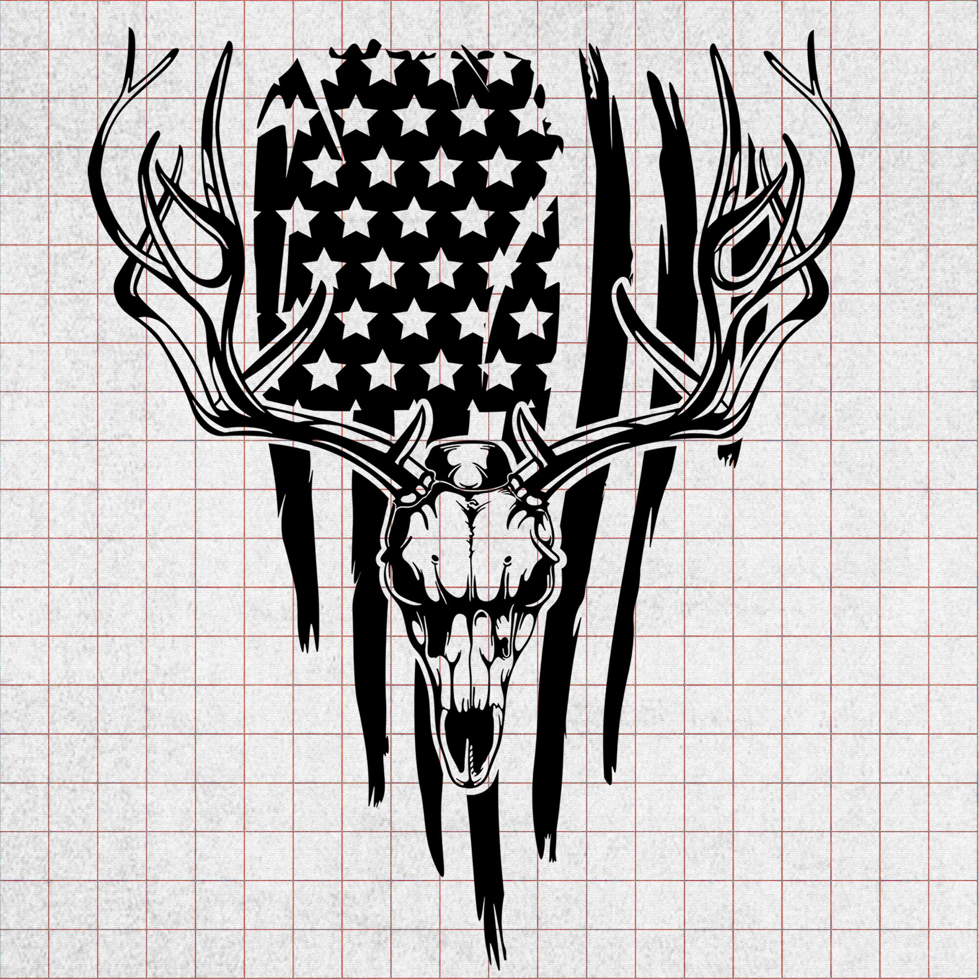 USA Elk Flag Distressed Decal Sticker Vinyl Graphic American Car Truck ...