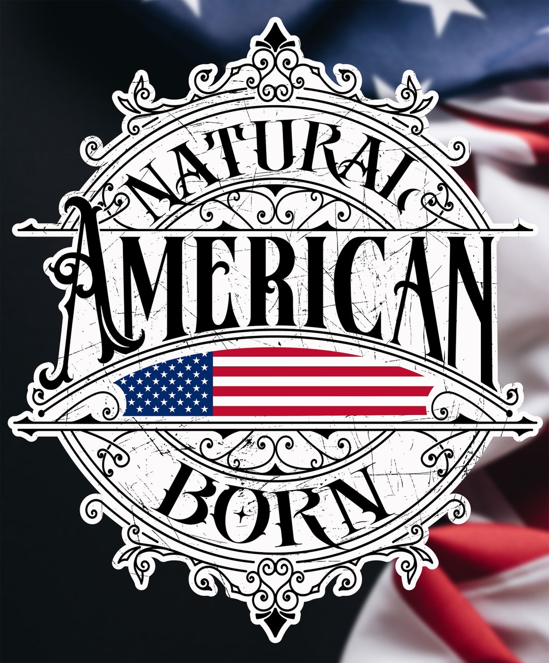 Natural Born American, American Flag Sticker, Patriotic Sticker - Etsy