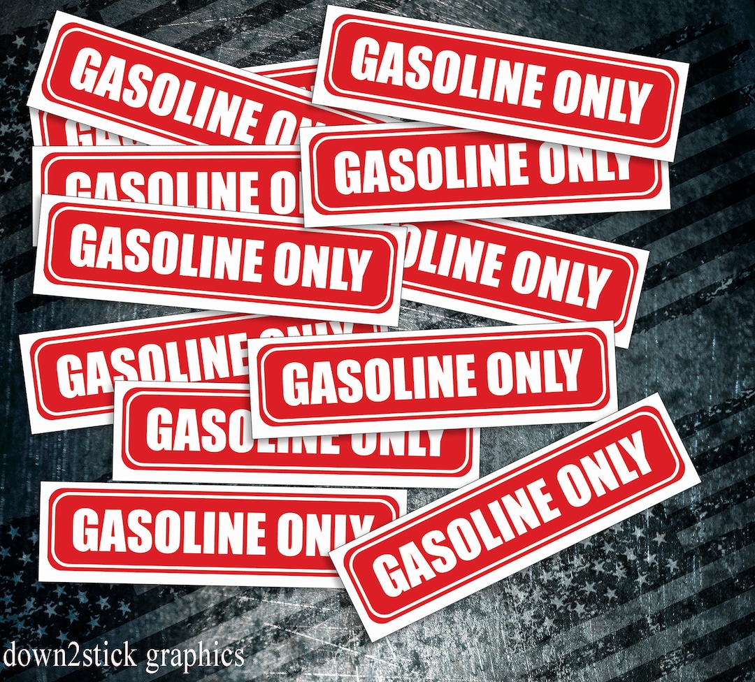 Gasoline Only / Sticker Door Gasoline Gas Decal Truck Label Tank Vinyl ...