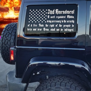 American Flag 2ND Amendment Vinyl USA Decal Sticker Truck Window ...