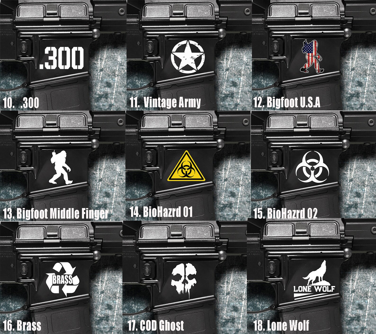 AR Airsoft Magwell Vinyl Decals (5 Pack) Decals Patriotic Emblems - Etsy