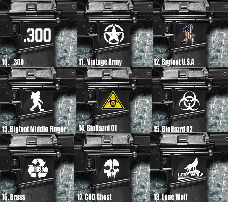 AR Airsoft Magwell Vinyl Decals (5 Pack) Decals Patriotic Emblems - Etsy