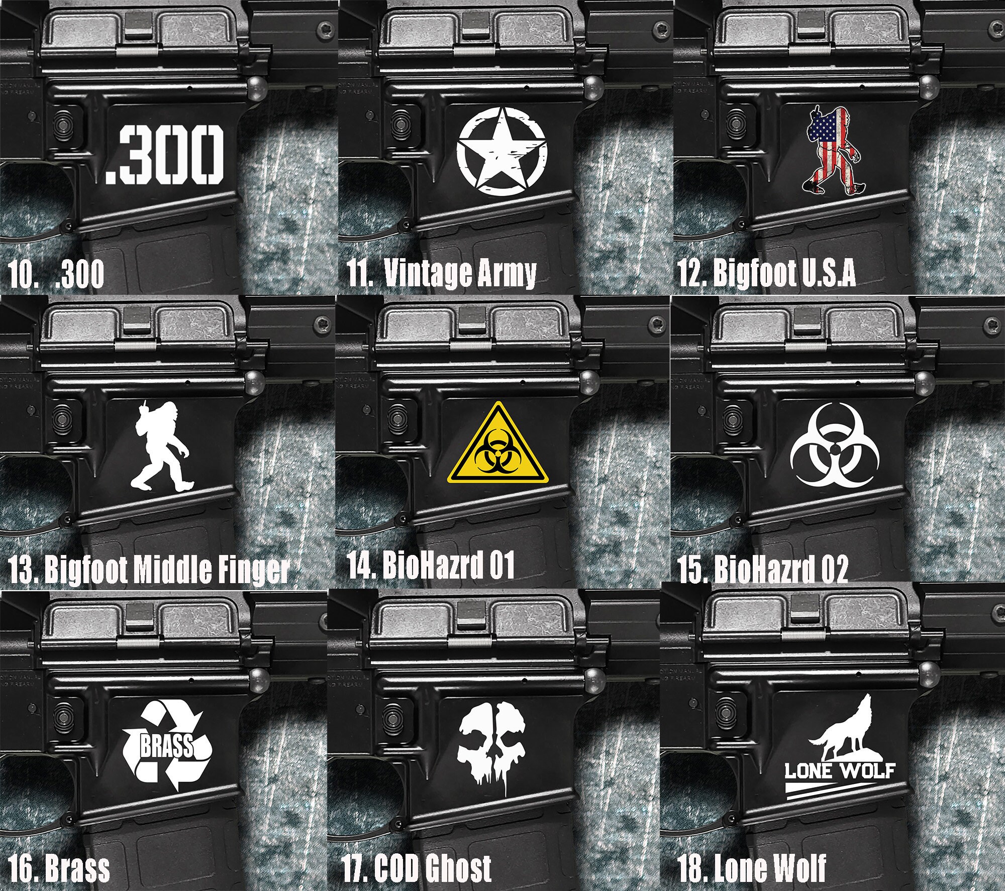 AR Airsoft Magwell Vinyl Decals (5 Pack) Decals Patriotic Emblems - Etsy