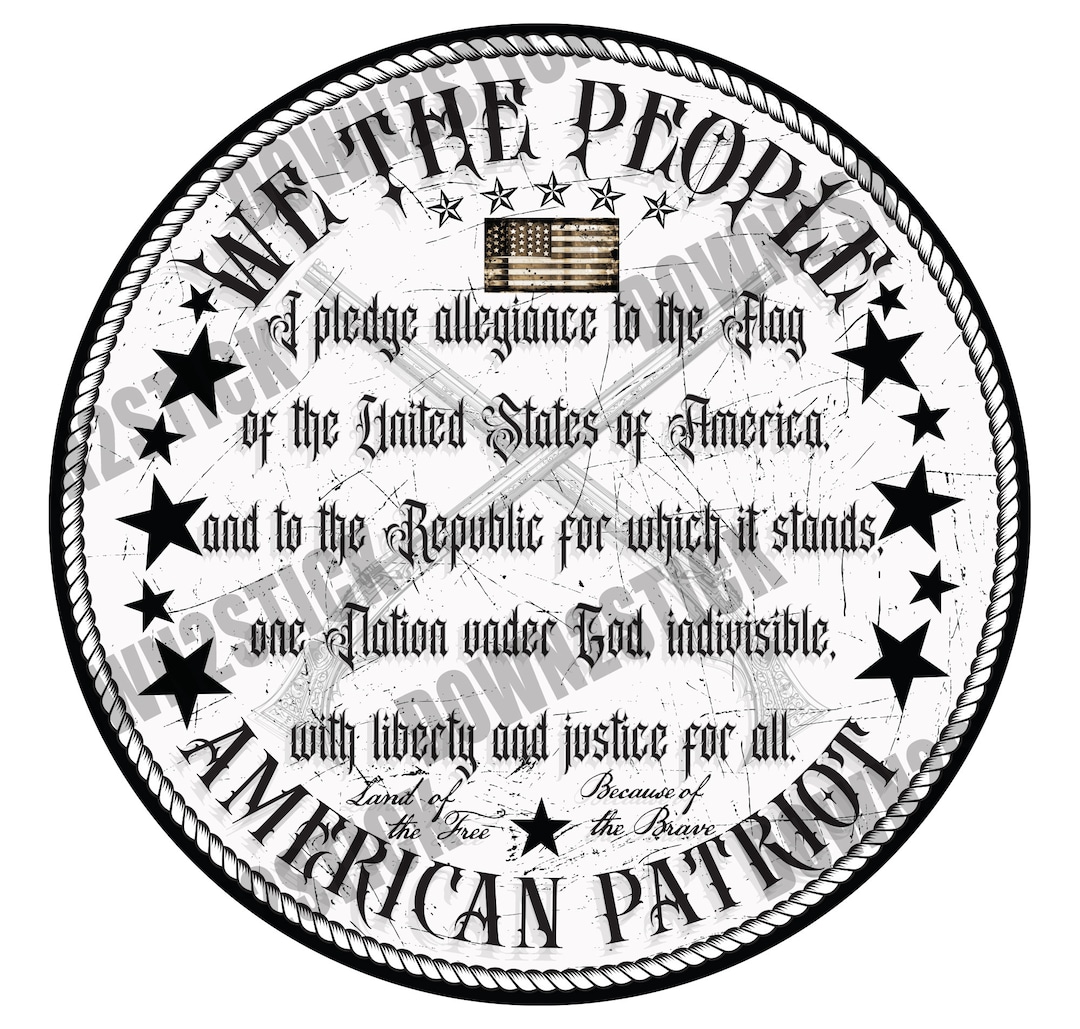 We the People, Pledge of Allegiance Sticker - High Quality Custom Made ...