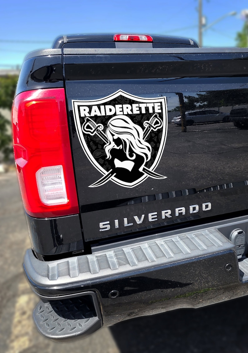 Raiderette Bandana Vinyl Sticker, Female Las Vegas Raider Fan Decal ...