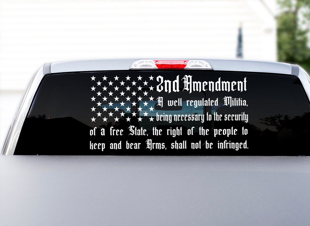 American Flag 2ND Amendment Vinyl USA Decal Sticker Truck Window ...