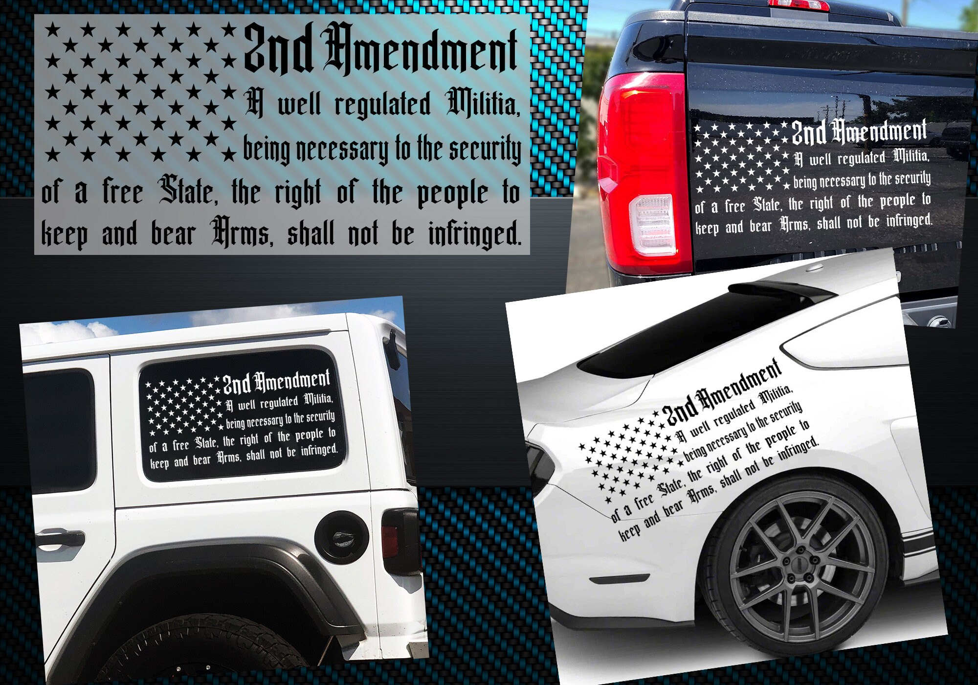 American Flag 2ND Amendment Vinyl USA Decal Sticker Truck - Etsy