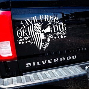 Live Free or Die Decal Sticker Vinyl Graphic American Car Truck Window ...