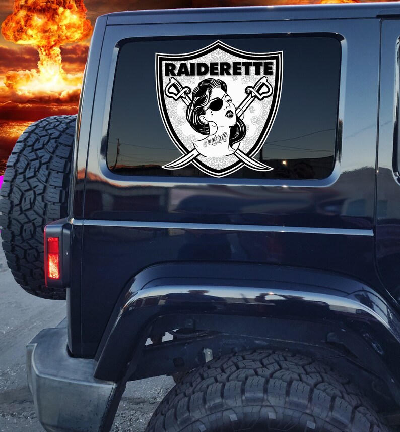 Raiderette Decal, Las Vegas Raiders Fan, Bandana Shield - Etsy
