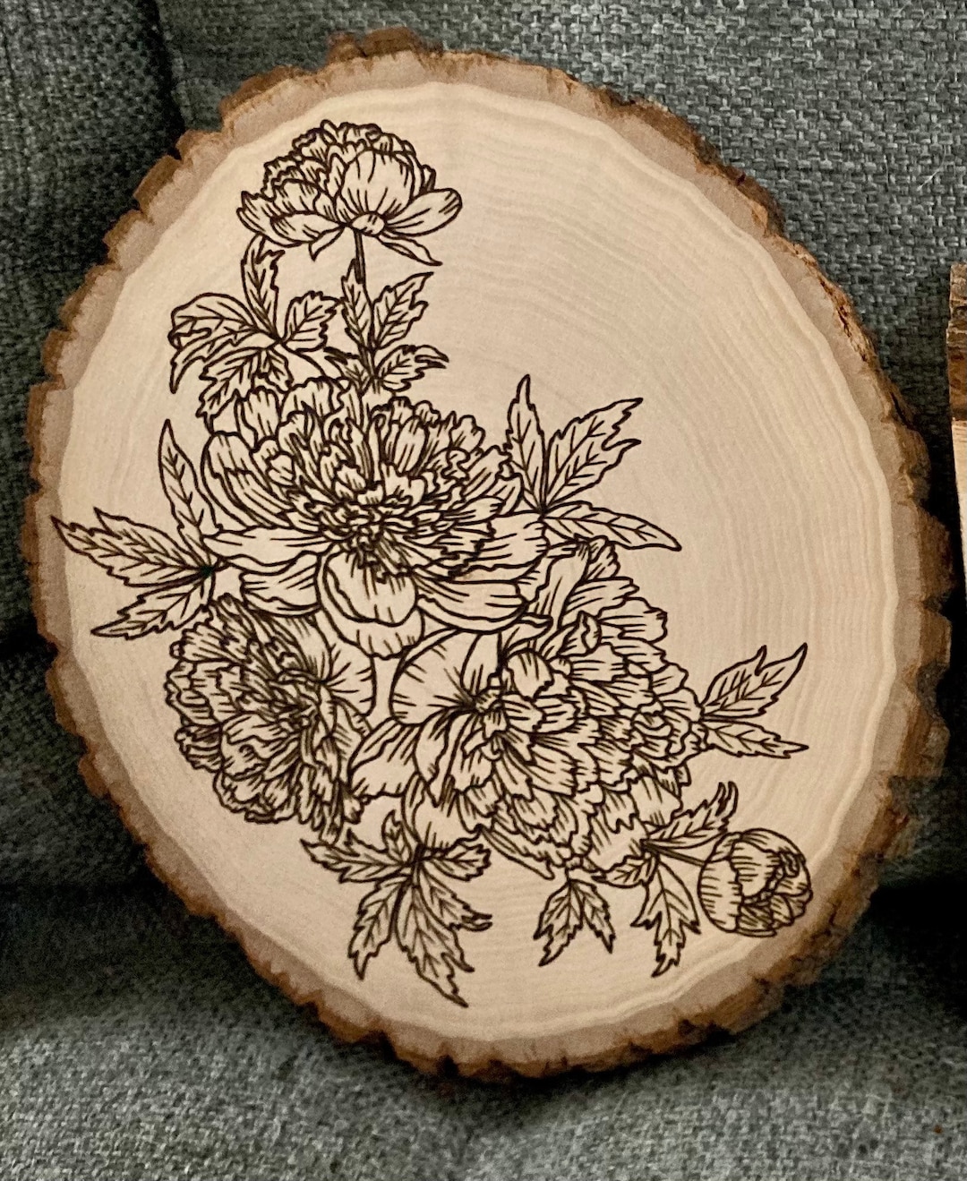 Floral Outline Plaque | Woodburned | Pyrography | Floral Decor | Wood ...