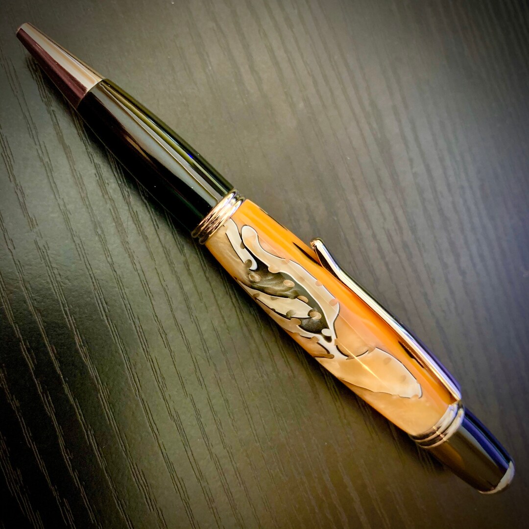 Beautiful Custom Hand-turned Pen. the Material is a Mix of Acrilester ...