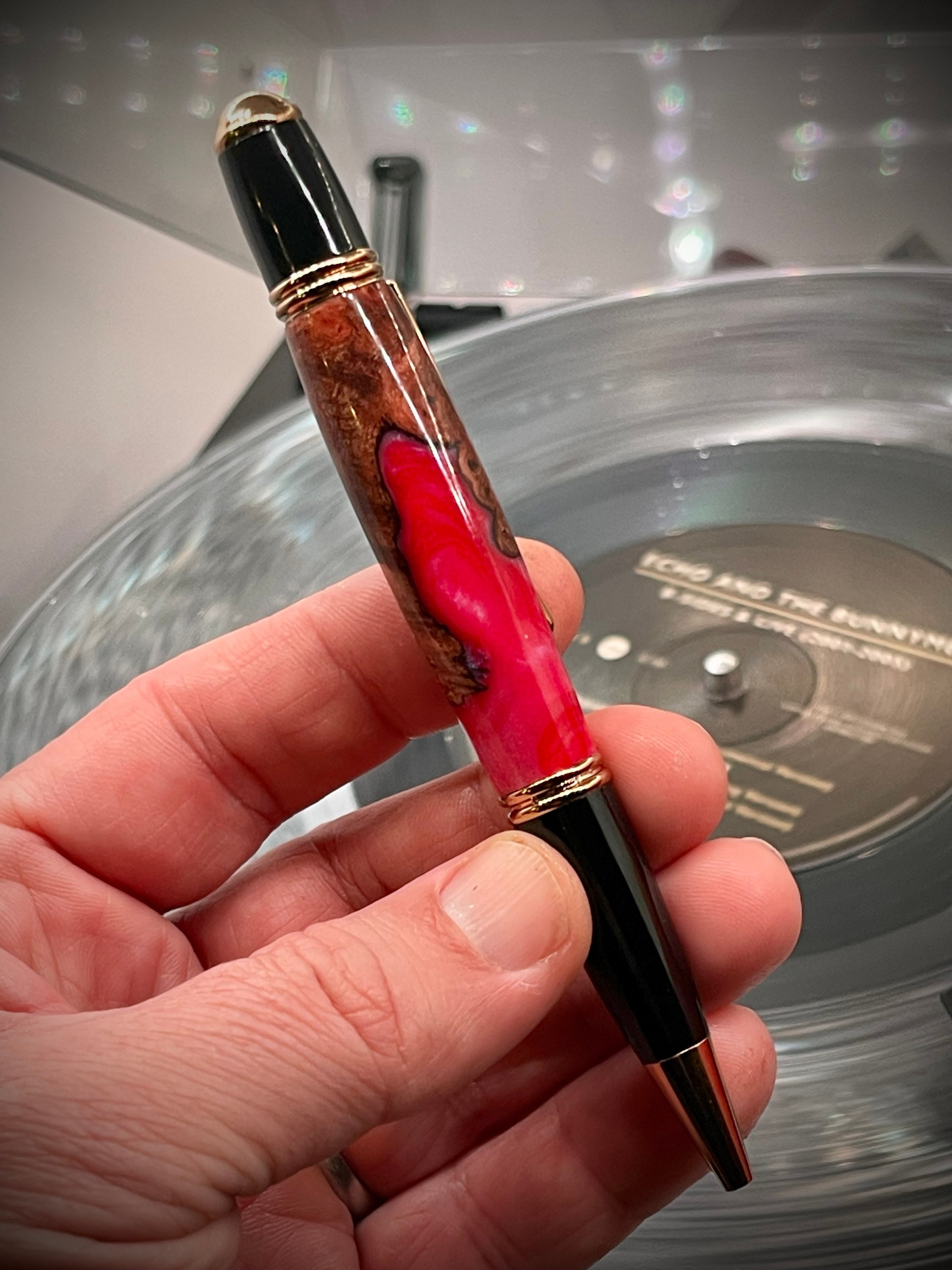 Custom Hand-turned Pen Made of a Hybrid of Resin and Mallee Burl Wood ...