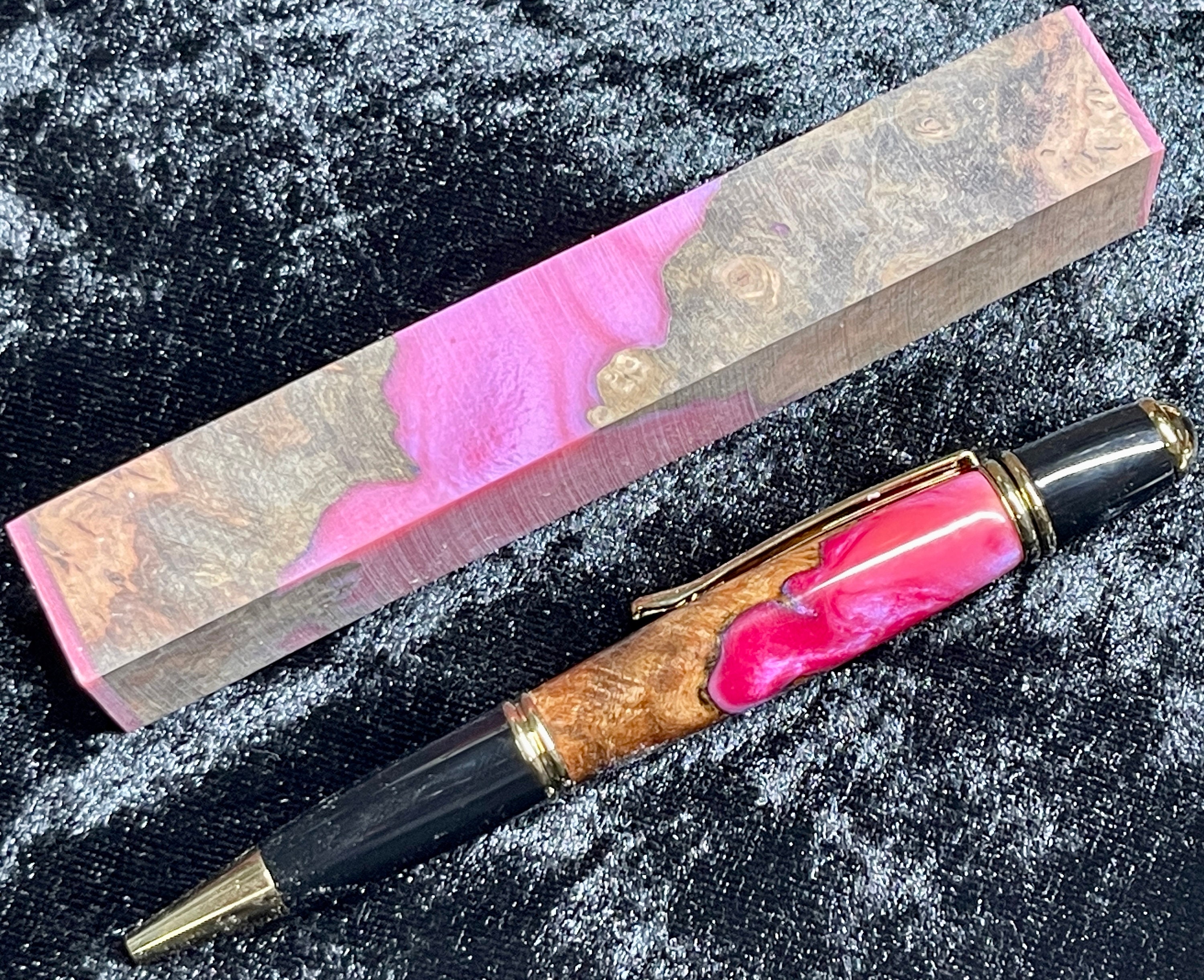 Custom Hand-turned Pen Made of a Hybrid of Resin and Mallee Burl Wood ...