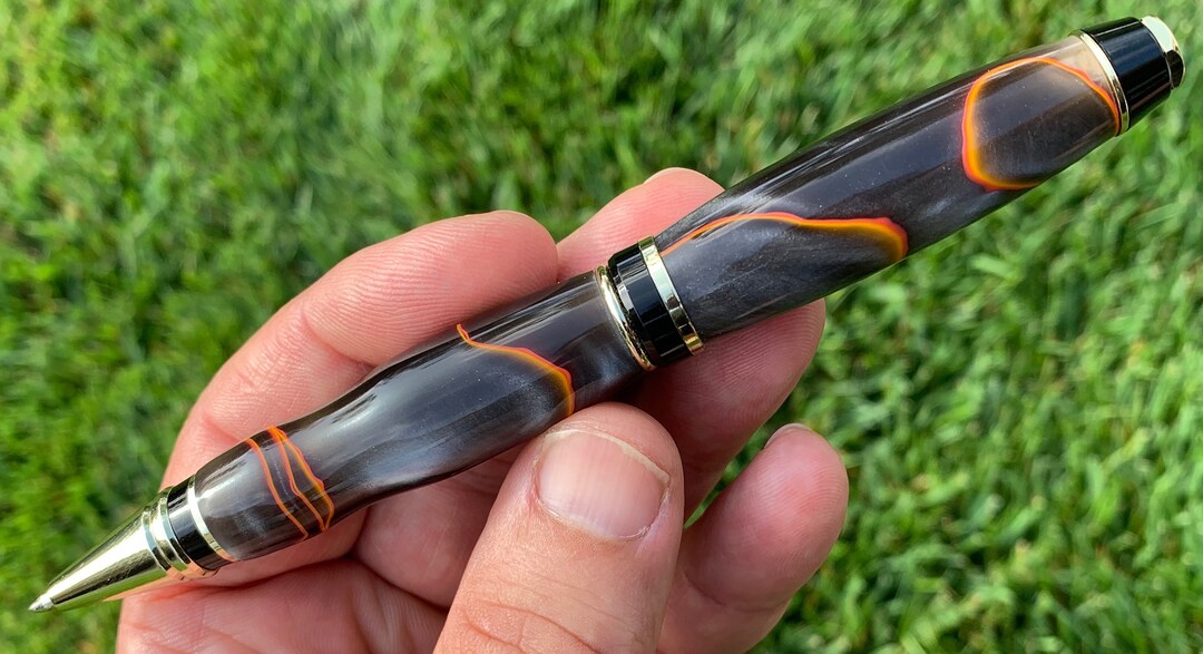 Custom Hand-turned Acrylic Pen With Great Iridescence and "flame" Look ...