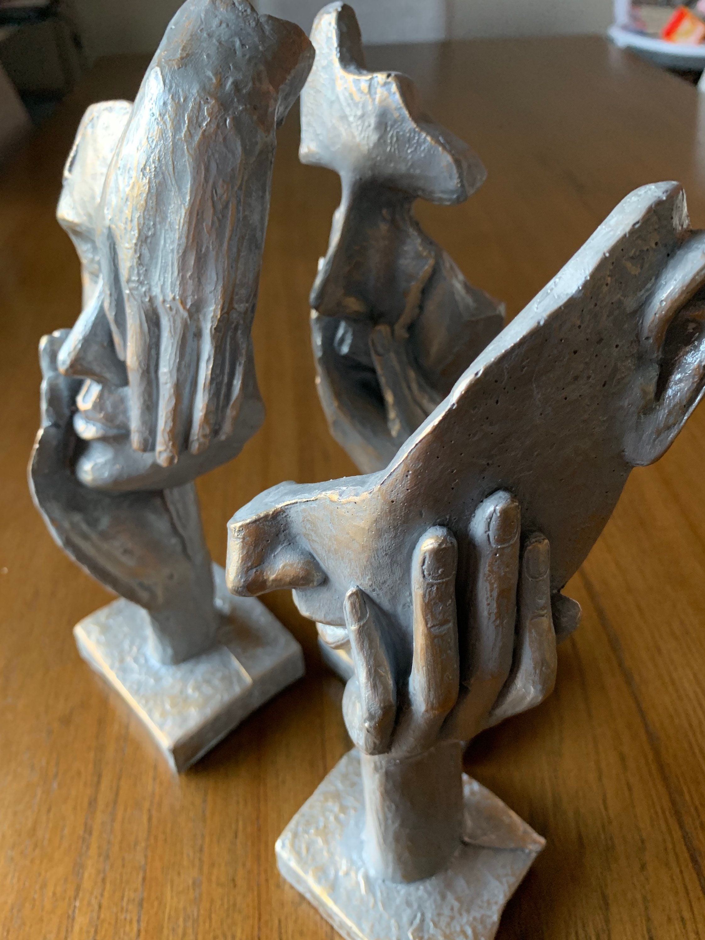 Kreative abstrakte Skulptur Dekor Set von 3 Gesicht Statuen | Etsy