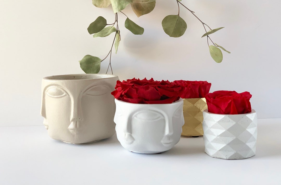 Concrete Multi Face Planter, Modern Succulent Pot, Unique Handmade Home ...