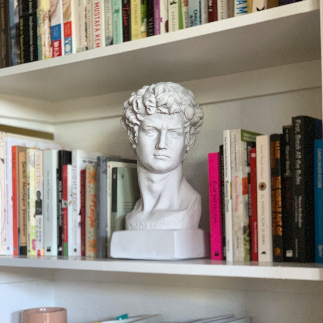 Elegant White David Sculpture - 13” Classic Masterpiece in Marble ...