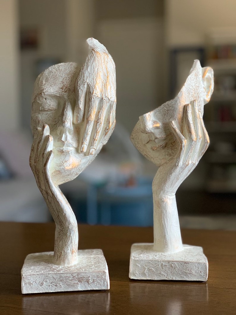 Creative Abstract Decor Statue Face & Hand Statues and - Etsy