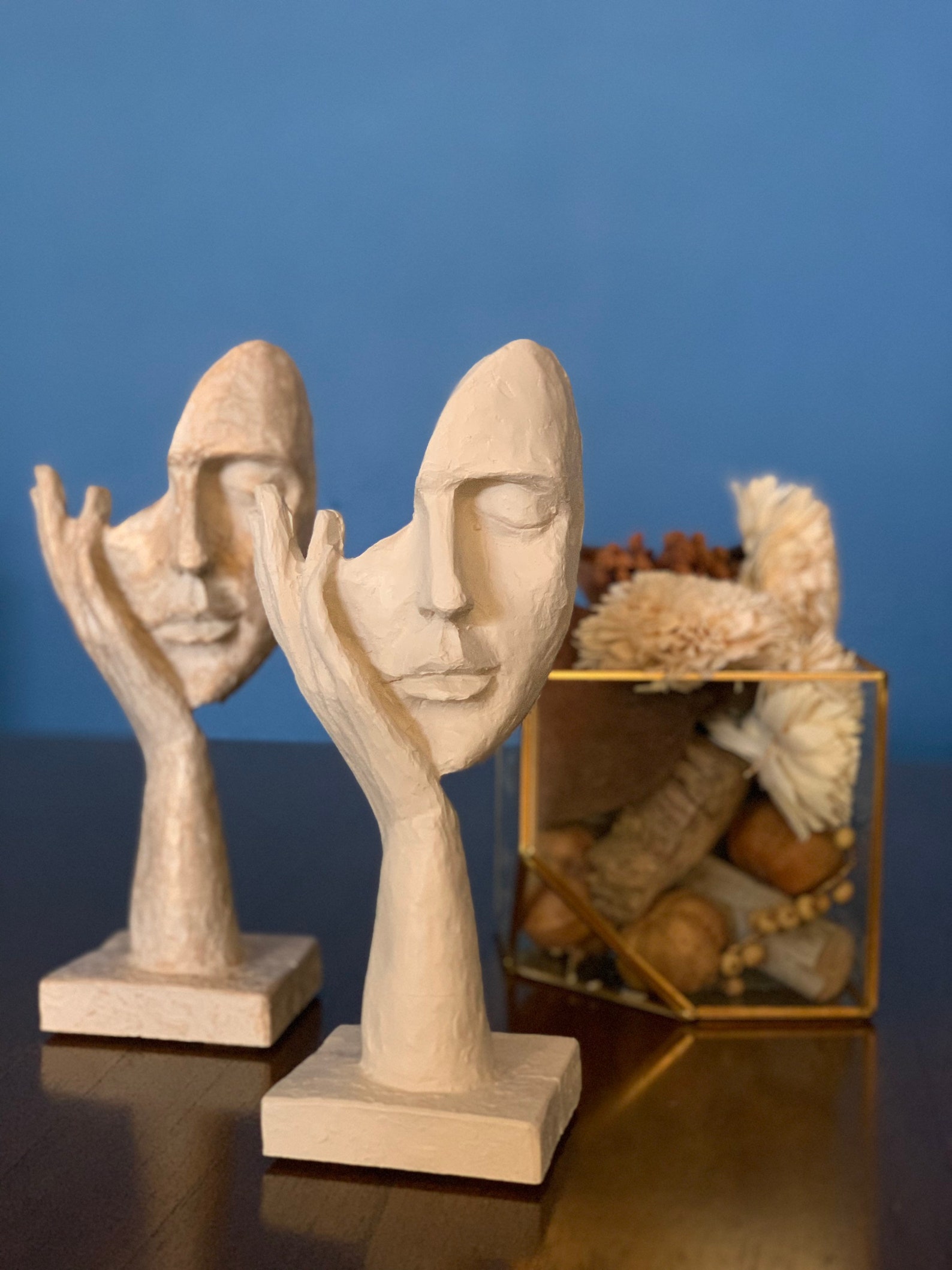 Creative Abstract Decor Statue Face & Hand Statues and - Etsy