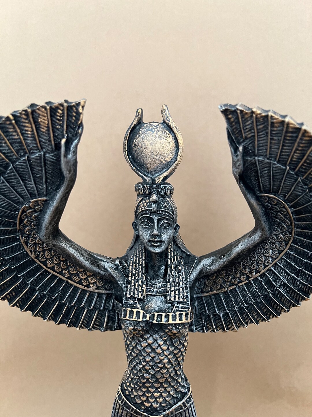 Goddess Isis Sculpture Ancient Bronze Bust Statue 13 Egyptian Figurine ...