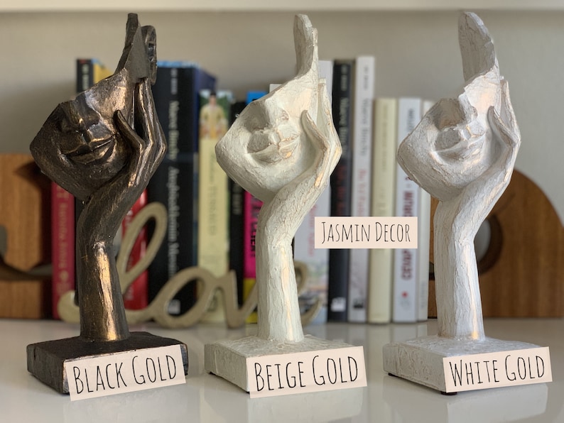 Creative Abstract Decor Statue Face & Hand Statues and - Etsy