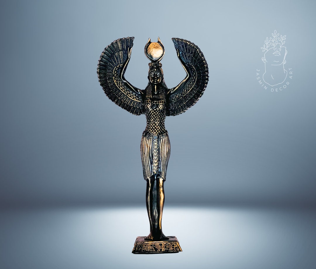 Goddess Isis Sculpture - Ancient Bronze Color Bust Statue - 13 ...
