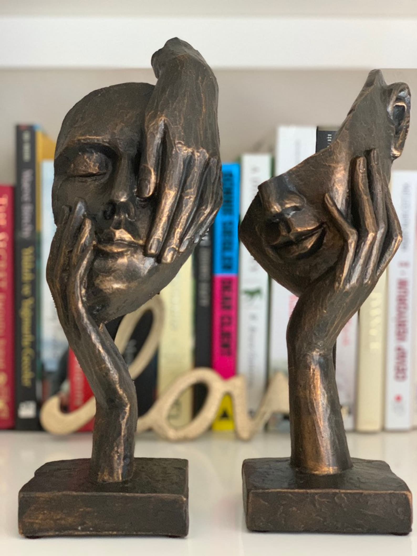 Creative Abstract Decor Statue Face & Hand Statues and - Etsy