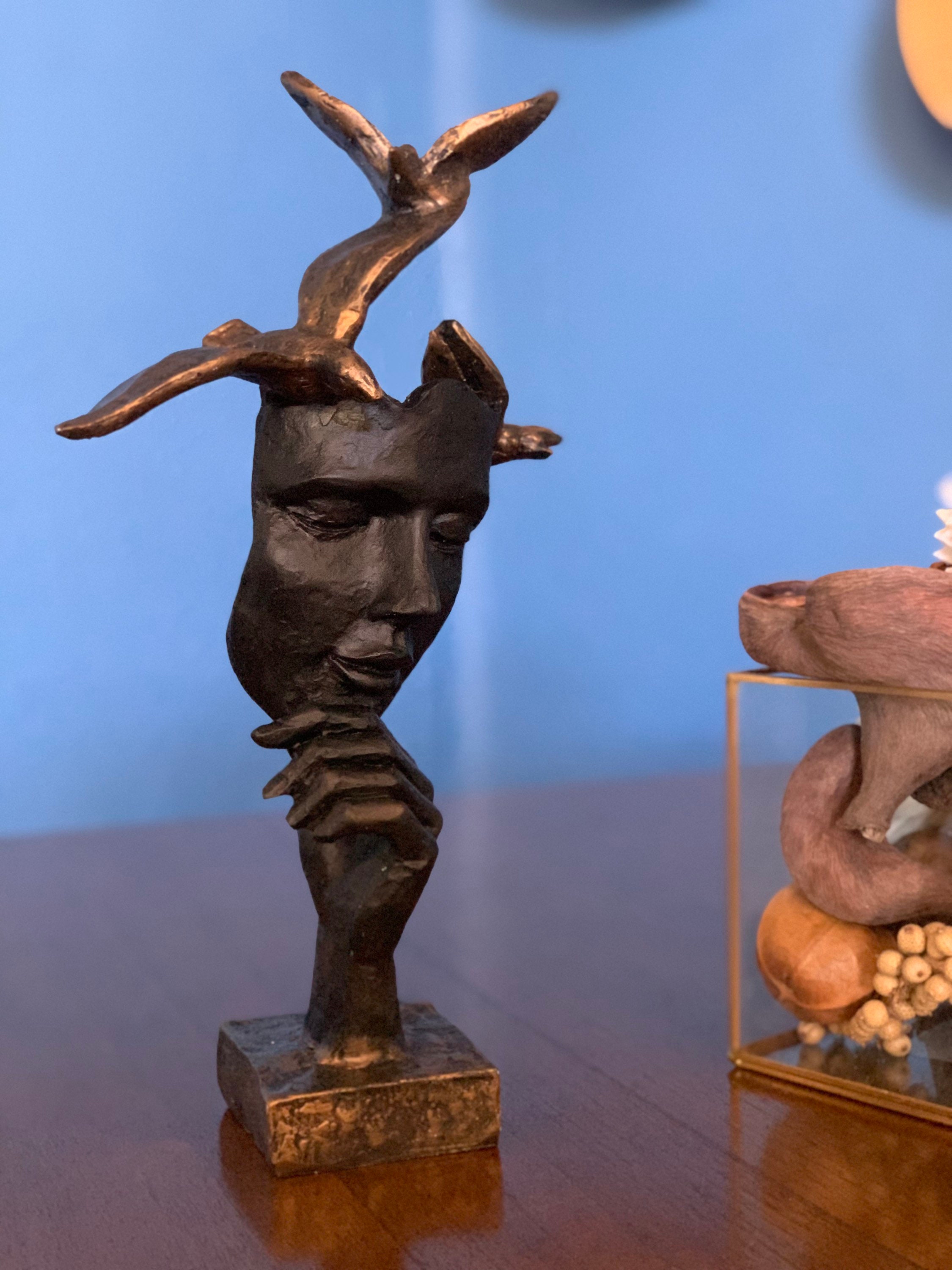 Creative Abstract Decor Statue Face & Hand Statues and - Etsy