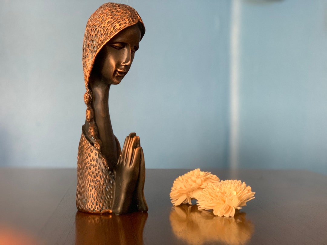 Sacred Serenity: Praying Woman Statue Inspiring Religious Figurine for ...