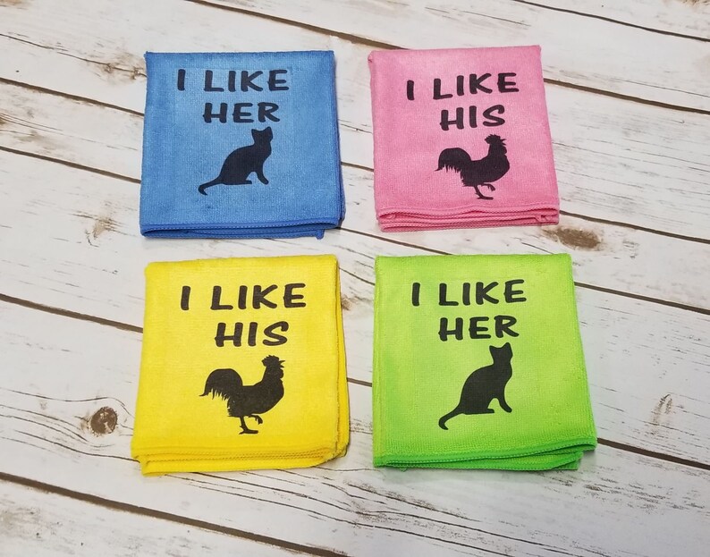 Naughty Cum Rag Vag Rag After Sex Clean Up Towel I Like His I Like Her Valentines Day