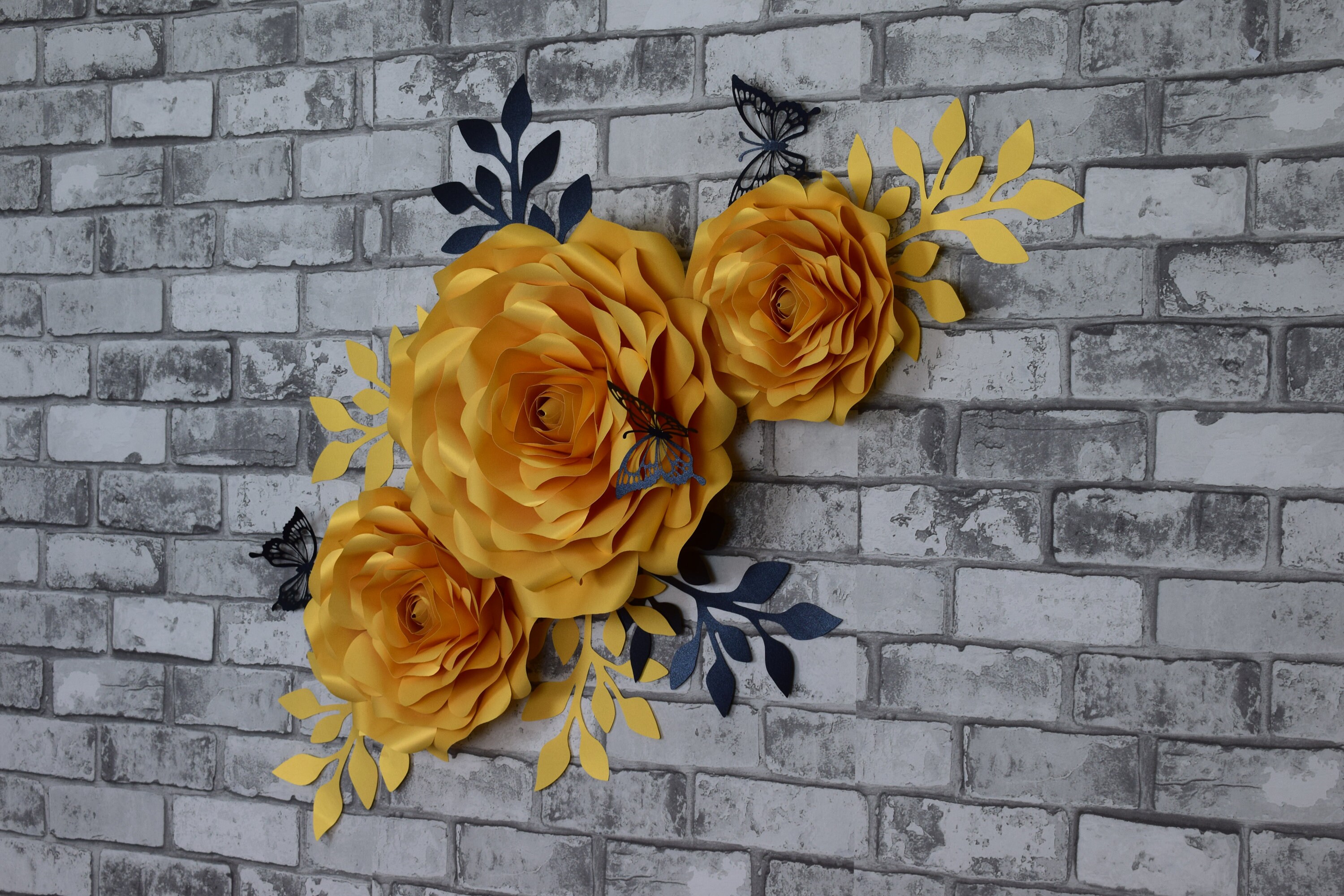 Paper Flowers Wall Decor 3D Chanel Flowers - Etsy