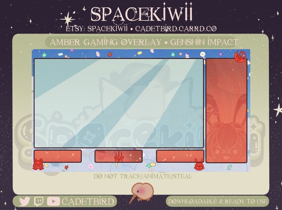 Twitch Amber Stream Overlay Streamer Graphics Kawaii - Etsy