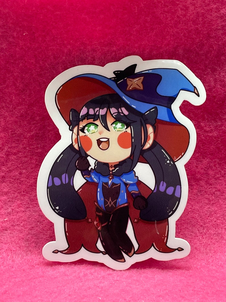 Mona Megistus Vinyl Sticker Cute Anime Decal Waterproof - Etsy
