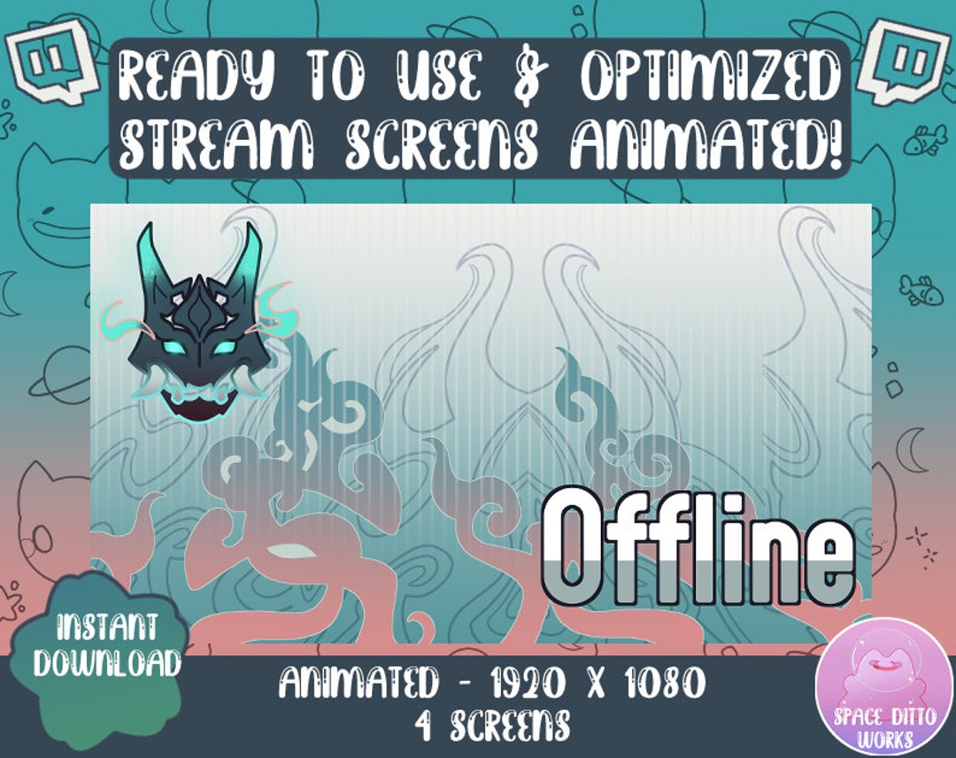 Twitch Xiao Cool Cute Stream Screens Animated - Streamer Graphics ...